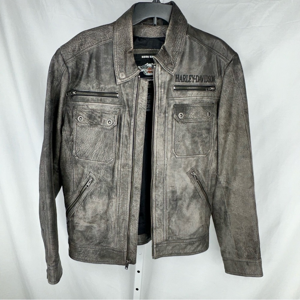 Harley Davidson Mens Ramble Buffalo Leather Jacket 97… - Gem